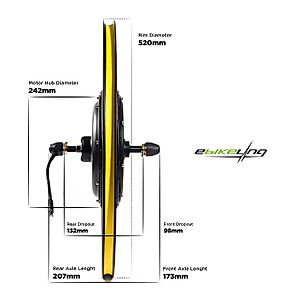 EBIKELING Waterproof Ebike Conversion Kit 48V 1200W 24" Direct Drive Electric Bike Conversion Kit - Front Wheel Electric Bike Kit - Electric Motorbike Kit, Front