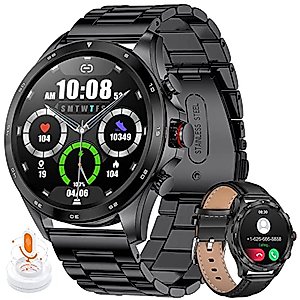 LIGE Smart Watch for Men(Answer/Make Calls), 1.32" Fitness Tracker with Heart Rate Sleep SpO2 Monitor,IP67 Waterproof,Activity Trackers and Smartwatches for iOS and Android Phones(All Black)