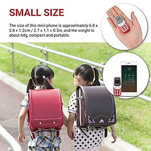 Mini Phone, Small Cell Phone Unlocked Phone Dual SIM Dual Standby Tiny Phone with Built-in Voice Changer, Bluetooth Dialing, Pocket Mini Mobile Phone for Kids Adults (Red)