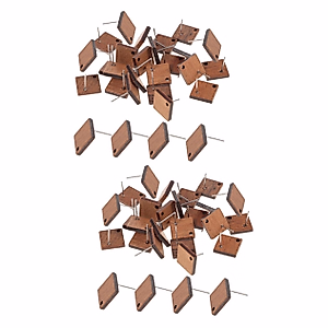 VILLCASE 2sets Wooden Earring Posts Studs Flat Pad DIY Jewelry Accessories for Earring Making 20pcs*2