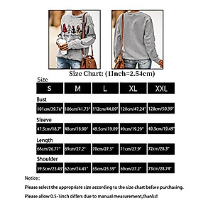 KIDDAD Merry Christmas Sweatshirt for Women Long Sleeve Drop Shoulder Ugly Christmas Tree Pullover Lightweight Shirt Top… Grey