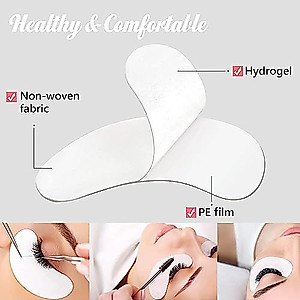 GreenLife 100 pairs 100% Naturel Eyelash Extension Under Eye Gel Pads patches kit Collagen with Aloe Vera Hydrogel Eye Patches set for Eyelash Extension Supplies Tools - 100 Pairs With Box