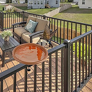 yosager Bird Bath Deck Bowl Spa Mount Bird Bath Unheated with Lightweight Detachable, Oriole Drinking Feeder, Adjustable Heavy Duty Sturdy Steel, Great for Attracting Birds