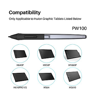 HUION PW100 Battery-Free Stylus for Huion Inspiroy H640P H950P H1060P H610Pro V2 HS610 HS64 H420X H580X H610X Graphics Tablet