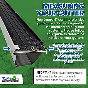 FlowGuard Premium 50-Year Gutter Cover System - Thermal Thaw Black - 6 Inch Aluminum Gutter Guards, 102 Feet- by FlexxPoint