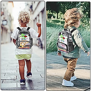 Clearlove Clear Backpack Heavy Duty Kids Backpack with Dinosaur Print Use Piping Design Suitable for Schools,Stadiums, Beaches and Other Living Places(A4 size books are not supported)
