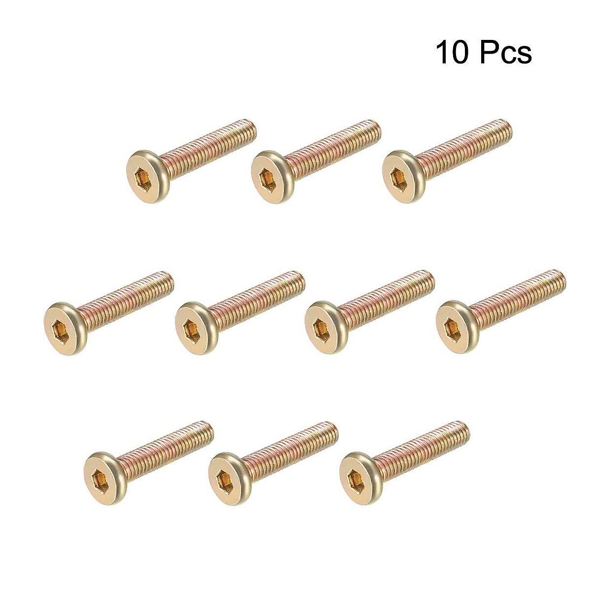 uxcell M6x30mm Furniture Screw Hex Socket Machine Screws Zinc Plated Fasteners Bolts Full Thread Carbon Steel 10Pcs