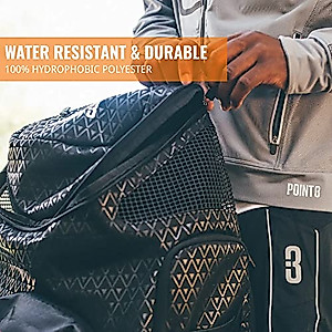 POINT3 Basketball Backpack Road Trip 2.0, Bag with Drawstring for Soccer, Volleyball & More, Compartments for Shoes, Water, & Clothes, Water Resistant Equipment Bag, Unisex Sports Backpack - Black