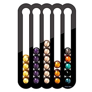Demi's Home Magnetic Coffee Pod Holder for Nespresso Original Capsules - Suitable to be Mounted on the Fridge (Black)