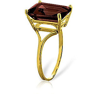 Galaxy Gold GG 14k Yellow Gold Ring with Natural Octagon-shaped Garnet - Size 5.5