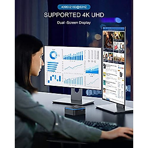 KAMRUI AK1PLUS Mini PC,12th Intel Alder Lake- N95 up to 3.4 GHz,8GB RAM+256GB M.2 SSD,Mini Computer Windows 11 Pro, Support 2.5" SSD (up to 2TB),WiFi 2.4G/5G,BT 4.2,4K, Business, Home, Office