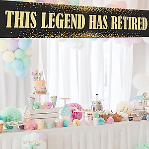 This Legend Has Retired Large Banner, Finally Retired Theme Yard Sign Lawn Sign, Retirement Party Outdoor Indoor Backdrop 9.8 x 1.6 Feet