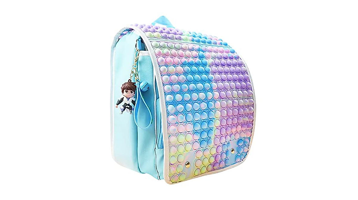 Unique Rainbow Pop It Fidget Backpack for Kids & Girls