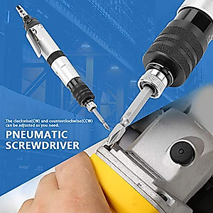 1/4" Air Straight Pneumatic Screwdriver,1000RPM Mini Handhold Pneumatic Screwdriver Kit,Industrial Screw Driver Tool