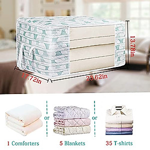 95L Large Storage Bags, 6 Pack Clothes Storage Bins Foldable Closet Organizers Storage Containers with Durable Handles Thick Fabric for Clothing, Comforter, Blanket,Bedding and Toys (Green)