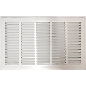 26" X 22" Steel Return Air Filter Grille for 1" Filter - Easy Plastic Tabs for Removable Face/Door - HVAC DUCT COVER - Flat Stamped Face -White [Outer Dimensions: 27.75w X 23.75h]