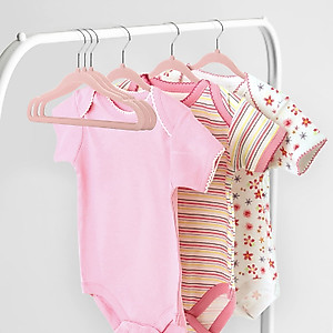 Mangokit Kids Velvet Hangers 15 Pack, 11 Inch Size Non-Slip Baby Hangers, Space-Saving Nursery Hangers, Perfect Infant/Toddler Clothes Hangers for Daily Use(Pink)