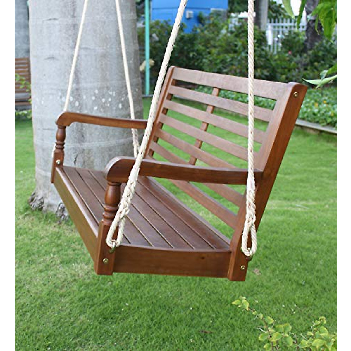 northbeam SWG0120210010 Nantucket Porch Swing, Acacia, Natural, 20.28″d x 46.46″w x 22.24″h