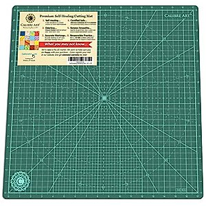 Calibre Art Self Healing Rotating Cutting Mat 18x18 (17" Grid), Perfect for Quilting & Art Projects
