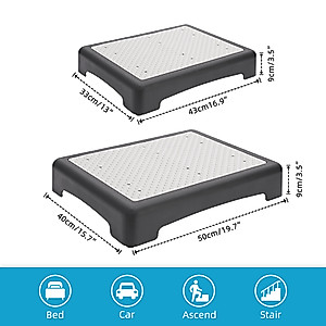 Wefaner Platform Step Safety Step Non-Slip Indoor and Outdoor Large Size Mobility Step Stools,Portable Step Riser, Anti-Fall Safety Platform for The Elderly. High Rise Stairs