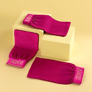 Coco & Eve Sunny Honey Bali Bronzing Express Exfoliating Mitt. Self Tanner Mitt & Exfoliating Glove for Shower, Bath and Self Tan