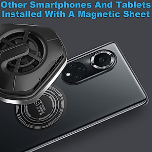 Phone Cooler Yvweos Portable Phone Cooler Magnetic Phone Cooling Fan Radiator 2A Compatible with All Mobile and iPad for Gaming, Live Streaming, Outdoor Vlog - Black