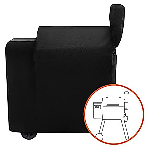 i COVER Pellet Grill Cover-Fits Traeger 22 Series Grill Smokers, Heavy Duty Water Proof Patio Outdoor Canvas Barbeque Grill Cover for Traeger 22 Series Lil Tex Elite, Pro, Eastwood, Black