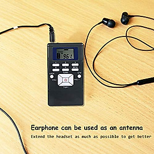 Retekess PR13 Portable FM Radio, Pocket FM Radio Receiver, AAA Battery Powered Personal Mini Stereo Radio with Earphone and Lock Key for Walking, Jogging, Mowing, Church, Tour Guide (Gray)