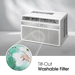 LG LW6024RSMX Window Air Conditioner, Wi-Fi Enabled w/Remote, for Small Room (260 Sq.Ft.), Quiet Operation, 115V, 6,000 BTU, White