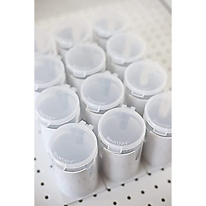 SmartJars® Pegboard Organizer Accessories Storage Jars, Pegboard Jars for Garage Organization, Craft Room, or Pantry, Pegboard Bins with Lids, Pegboard Wall Organizer, Organizer Pack of 12 (White)