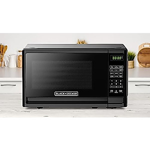 BLACK+DECKER 0.7 Cu. Ft. 700 Watts Countertop Compact Microwave Oven with LED Lighting, Child Lock