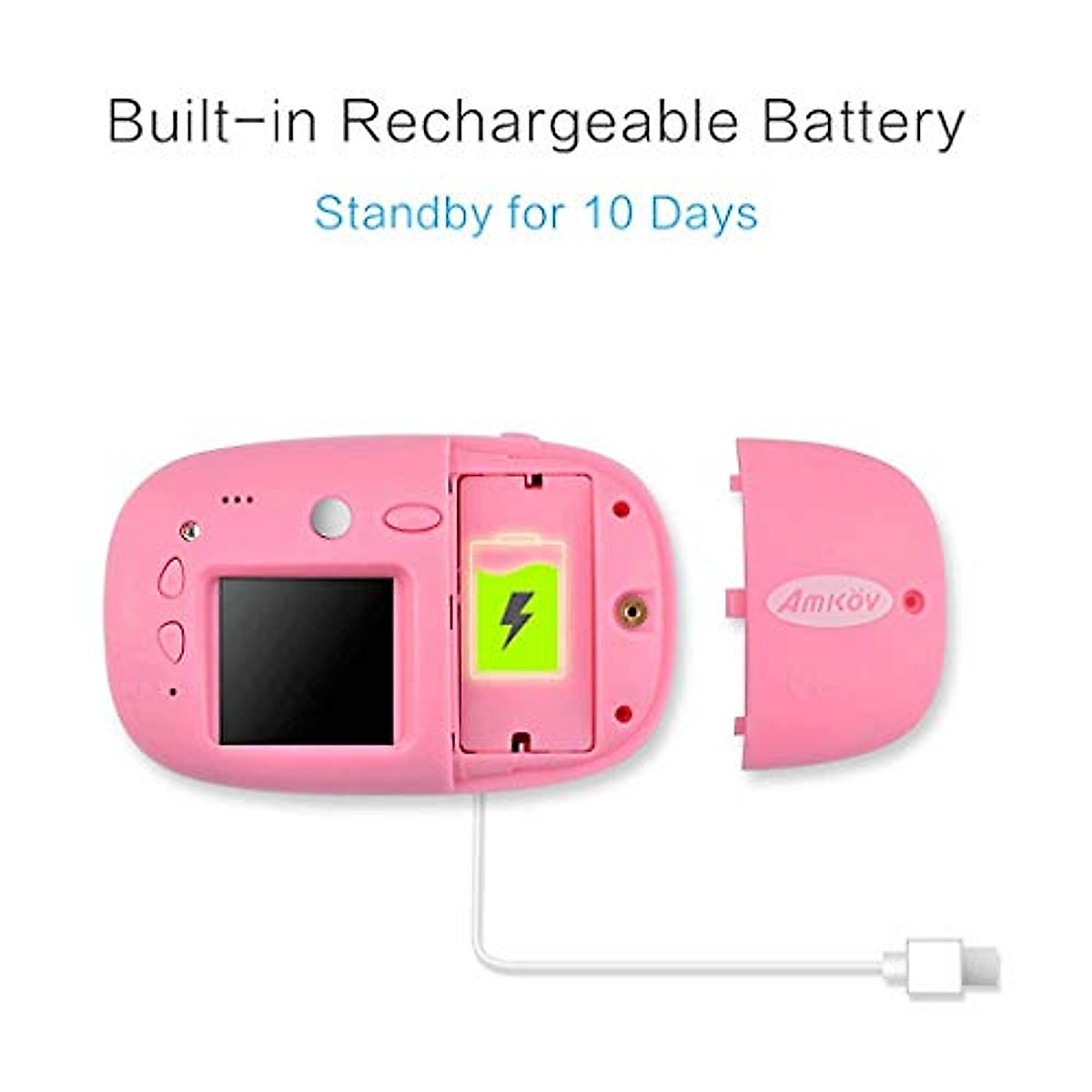 LKYBOA Creative Cute Child Camera -Digital Camera for Kids Gifts, Camera for Kids 3-10 Year Old 3.5 Inch Large Screen with Card (Color : Pink)