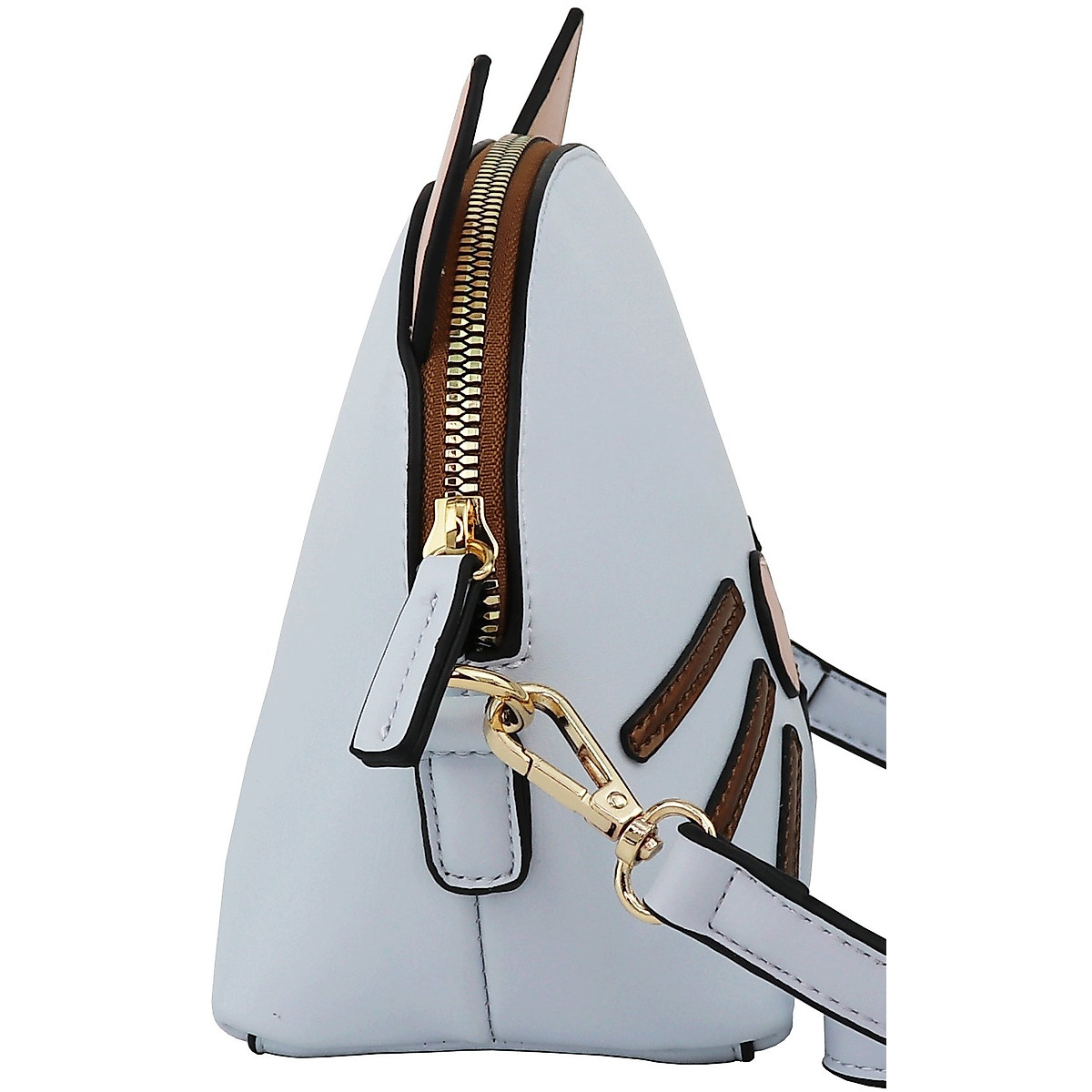 B BRENTANO Vegan Medium Cat 3D Ear Whisker Crossbody Bag (Blue)