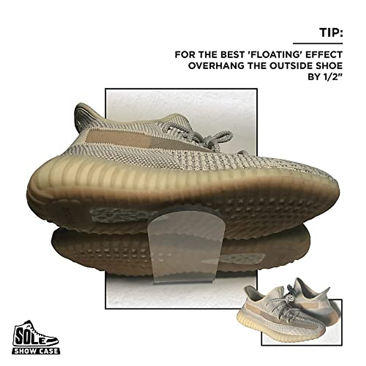 Engineered Edge Sole Showcase - 6 Clear Floating Shoe Shelves to Display and Showcase Your Sneaker Collection - Hardware Included | Shoe Display Shelf, Wall Shelf