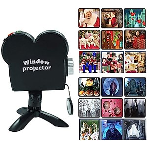 2024 Halloween Holographic Projector,Halloween Hologram Projector Christmas Window Projector Decorations,Lights Outdoor Portable Holographic Projection with Tripod,12 Movies Christmas Halloween