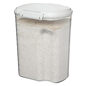 Sistema Flour and Sugar Storage Containers for Pantry with Lids and Measuring Cup, Dishwasher Safe, 13.7-Cup, White