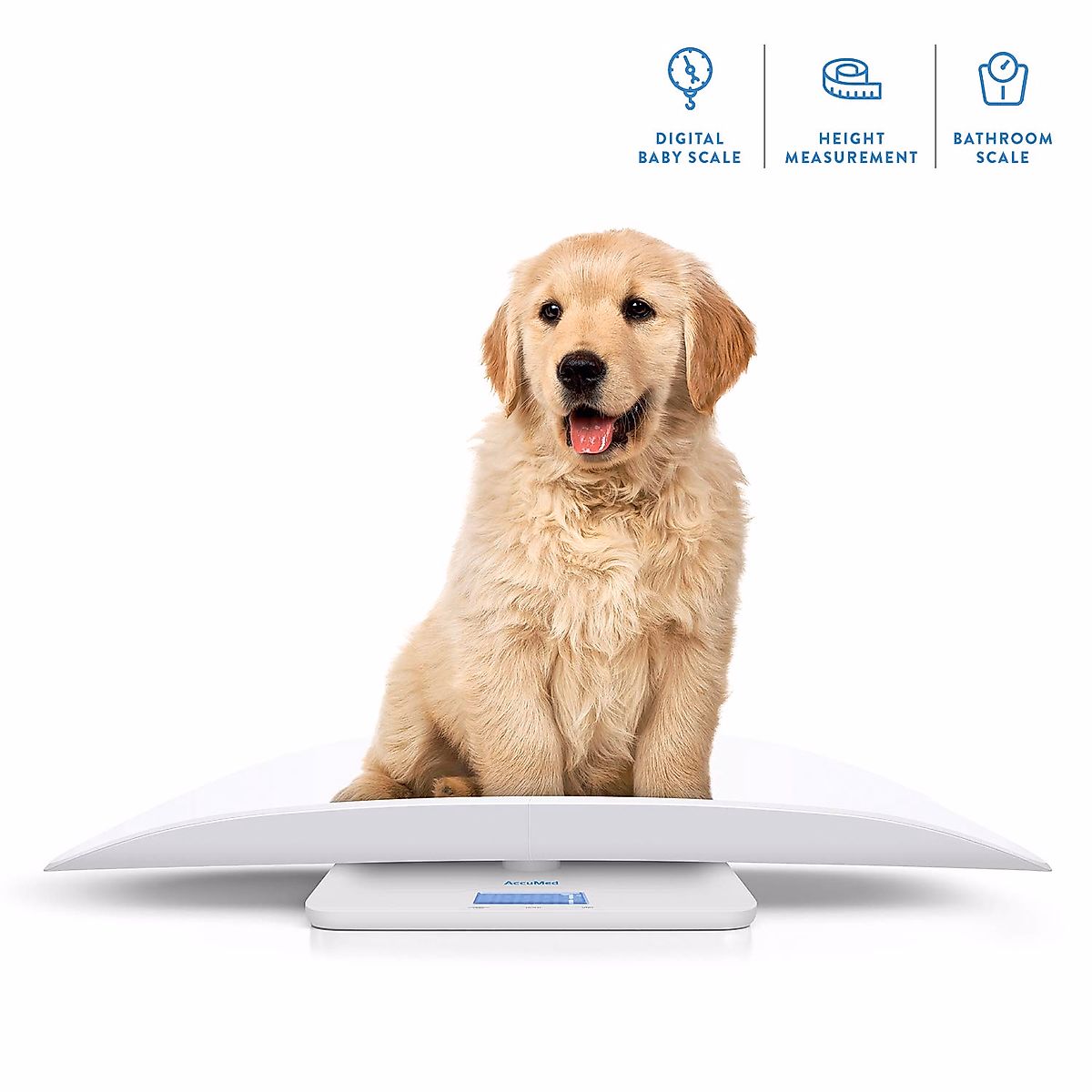 AccuMed Baby Scale, Pet Scale, Multi-Function Toddler Scale, Digital Baby Scale, Blue Backlight, Weight and Height Track