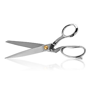 eZthings® Heavy Duty 10.5" Scissors For Cutting Fabric, Leather, and Raw Materials (10.5 Inch Silver)