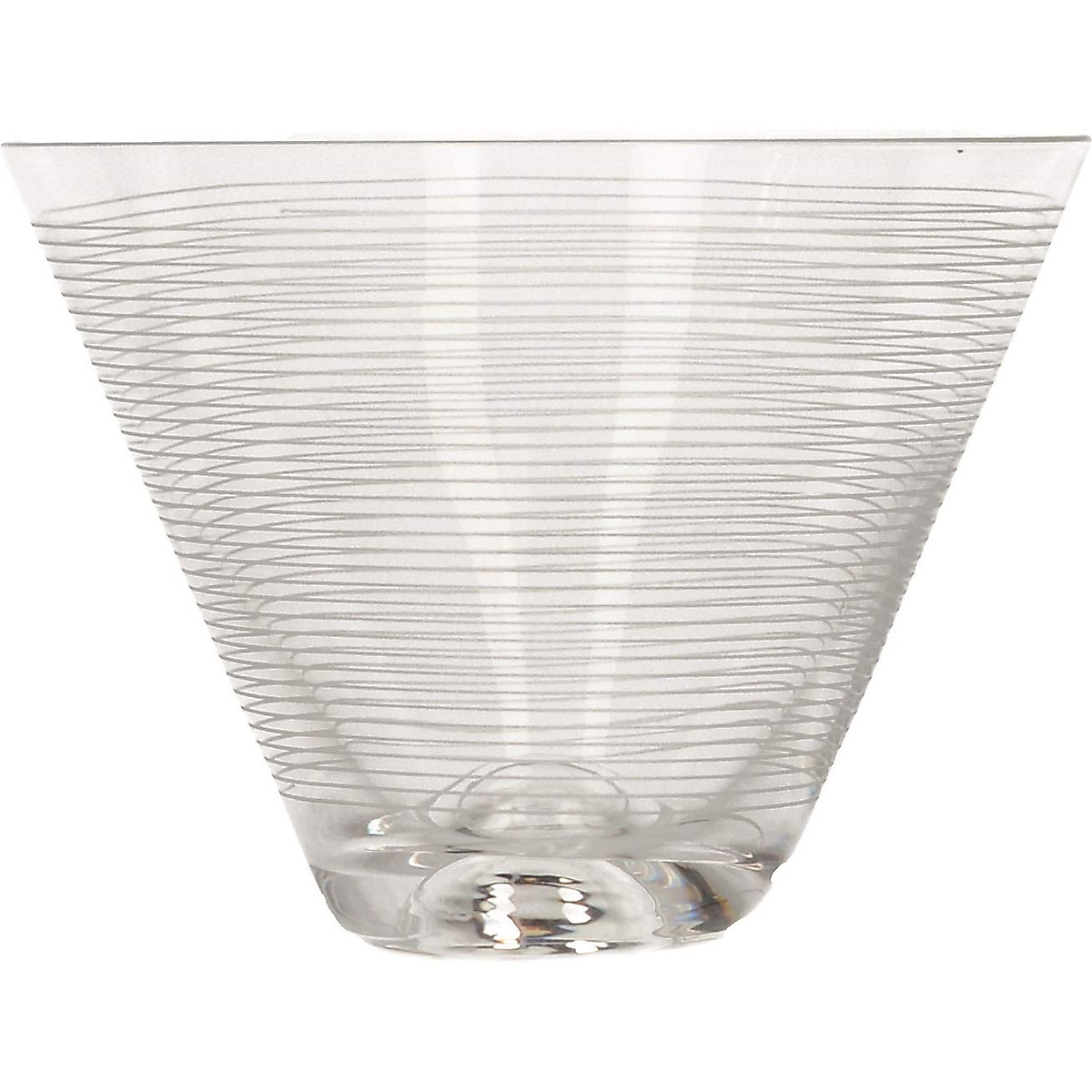 Mikasa 'Cheers' Stemless Martini Glasses/Martini Cocktail Glasses with Decorative Etching, Crystal Glass, Silver Effect, 400 ml, Set of 4