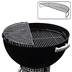 GRILLVANA The Original 'Upper Deck' Stainless Steel Grilling Warming Smoking Rack Charcoal Grill Grate- For Use with 22 Inch Kettle Grills- Charcoal Grilling Accessories and Grill Tools Grill Rack