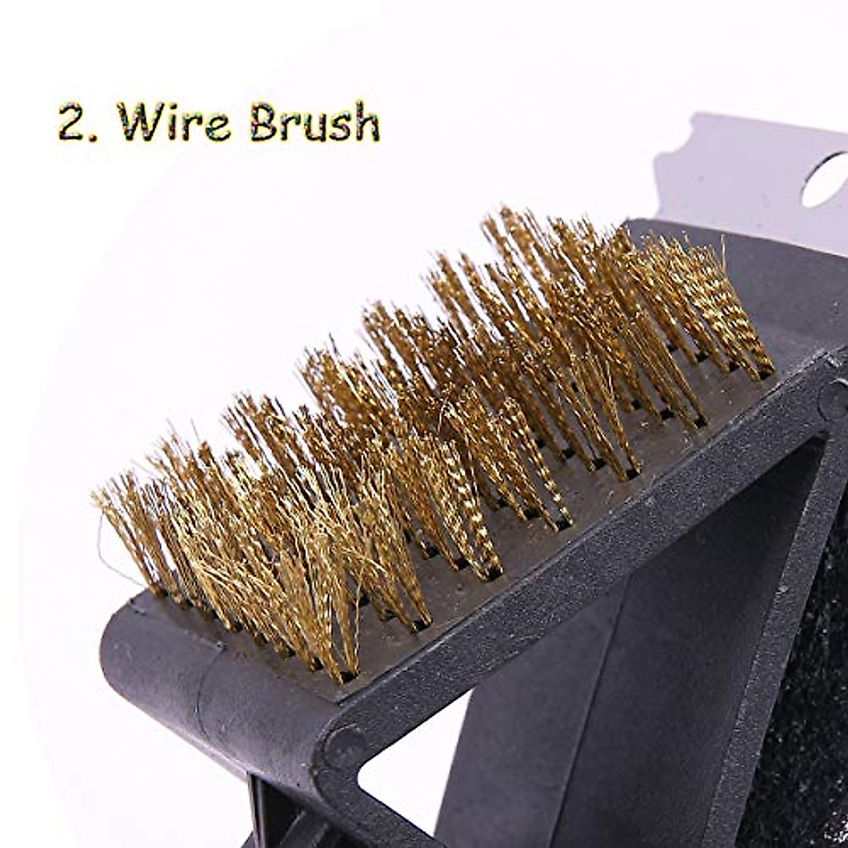 Bonaweite Stainless Steel Triangle Bird Cleaning Brush, Multi-Function Three-in-one Long Handle Brush, Pet Supply Cage Accessory for Parrot Birds …