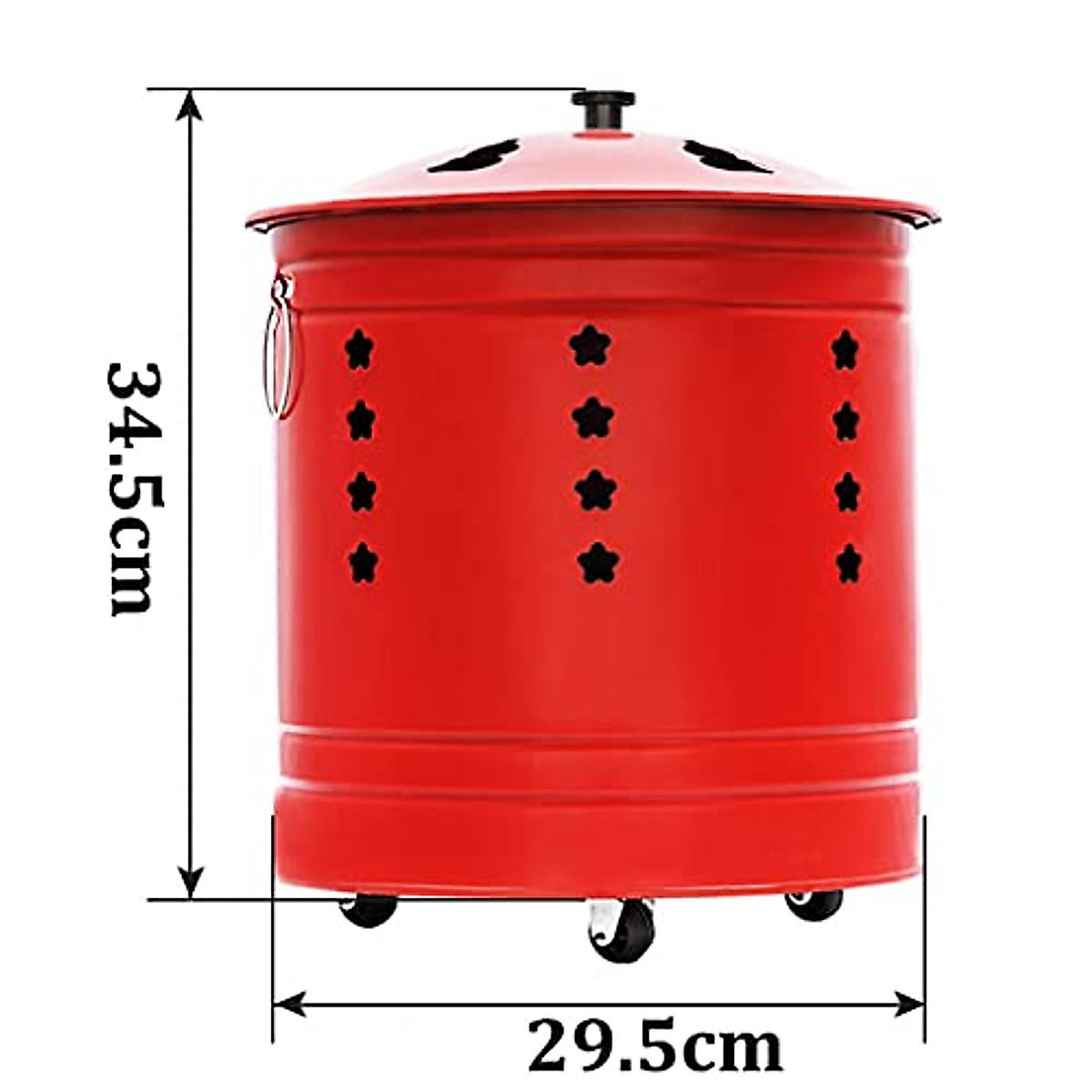 JNYB Burning Barrel 1set Small Garden Furnaces Incinerator Bin Galvanised Metal Incinerator Fire Burning Bin with Cover, Can Burn Garbage, Paper, Leaves,29.5x34.5cm