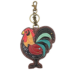 CHALA Handbags, Casual Style, Soft, Large Shoulder or Crossbody Purse with Keyfob - Navy Blue (Rooster)