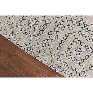 New Azulejo Natural Beige Moroccan Contemporary Handmade Tufted 100% Woollen Area Rugs & Carpet (8x10 ft - 250x300 cm)