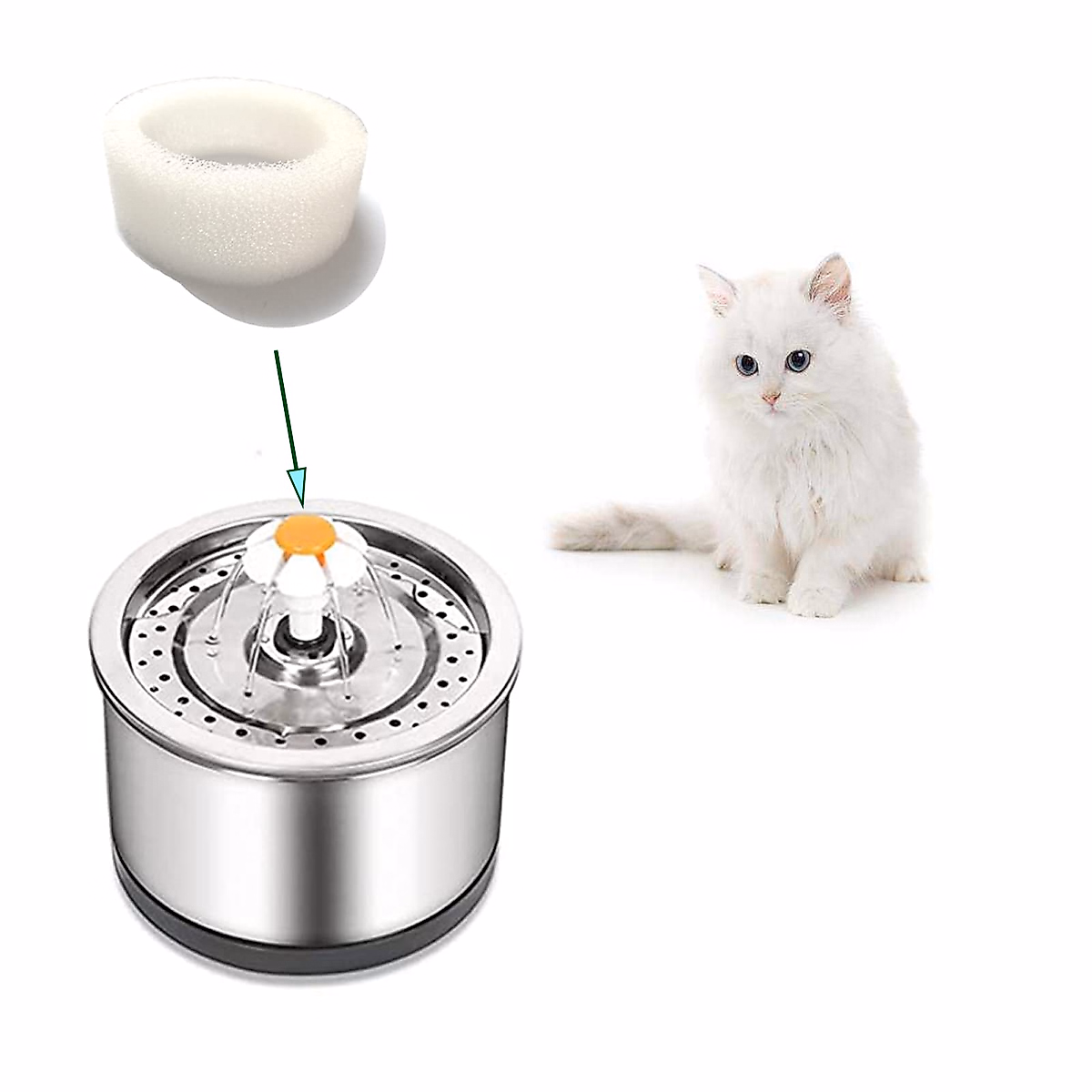 Pet Replacement Sponge Filters Qzbhct Pre Filter Sponges for 67oz / 2L Pet Water Fountain Cat Water Foam Filter Dog Drinking Water Sponge Foam Filters for Pet Dog Cat Fountain (24)