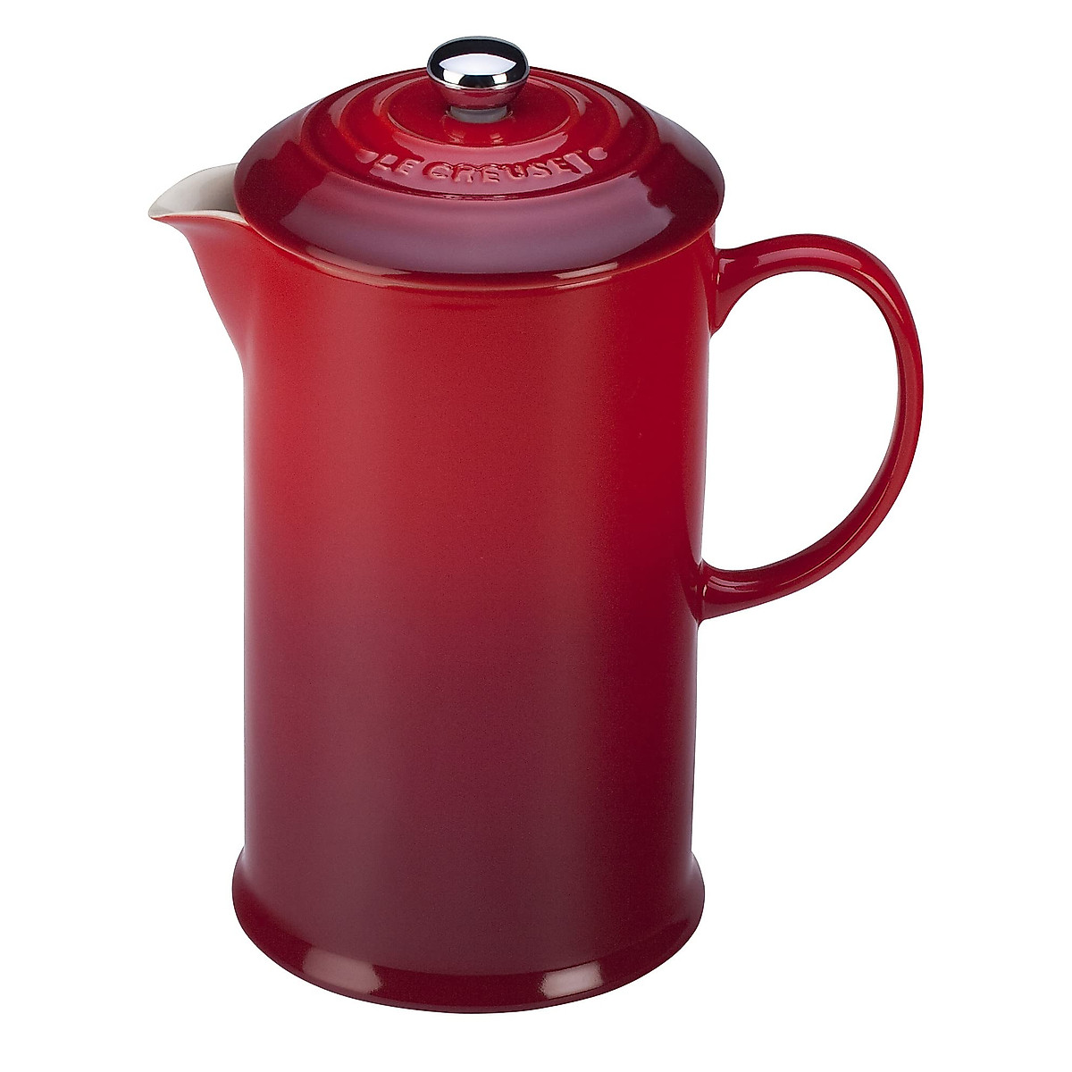 Le Creuset Stoneware French Press, 34 oz., Cerise