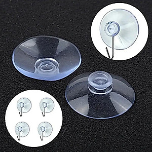 Dependable Industries inc. Essentials 18-Pack BPA-Free Suction Cups with Metal Hooks, 1.75" Diameter Clear - Office & Decor Use, Utility Home Hanging Organizer Use on Smooth Surface