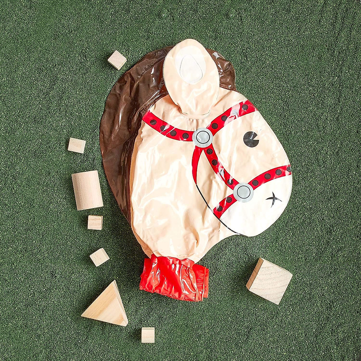 3 Pieces Inflatable Stick Horse Inflatable Horsehead Stick for Theme Party Decoration, 37 Inches