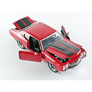 Jada Toys & Furious Dom's Chevy Chevelle SS Die-cast Car, Toys for Kids and Adults Fast & Furious Movie 1- 1:24 Diecast - '70 Chevy Chevelle SS Red