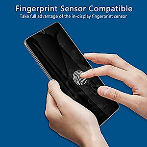 LYWHL [2+2 Pack] for Samsung Galaxy S20 Ultra Privacy Screen Protector, [Support Fingerprint ID] Anti-Spy Black Full Adhesive Flexible Film + Camera Lens Glass Protector for Galaxy S20 Ultra